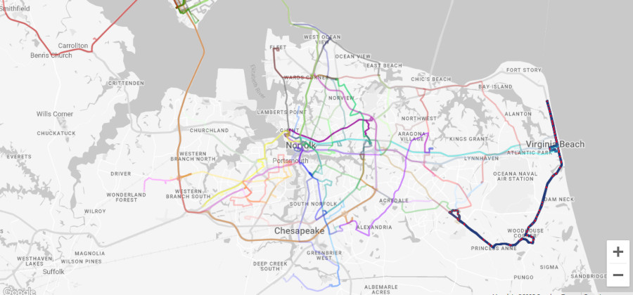 HRT Interactive Transit Map